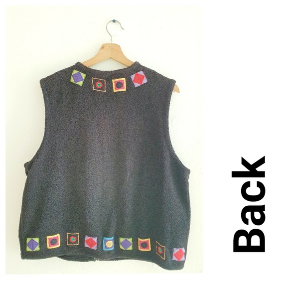 Vintage | Jackets & Coats | Vintage Geometric Embroidery Pattern Vest ...
